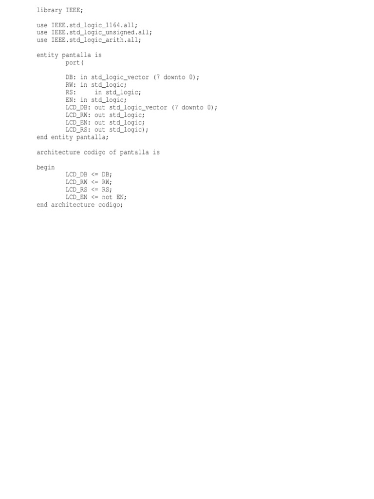 VHDL Code for LCD Interface Design | PDF | Digital Electronics ...