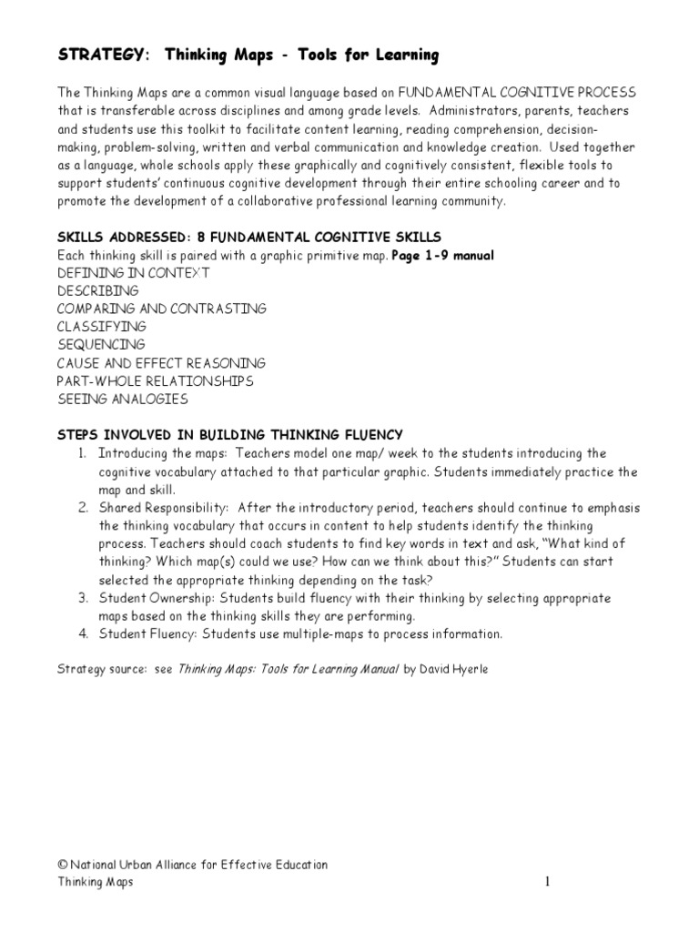 Thinking Maps-Tools For Learning PDF | PDF | Metacognition | Analogy