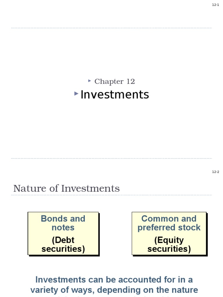 Intermediate Accounting Chapter 12 | PDF | Investing | Stocks