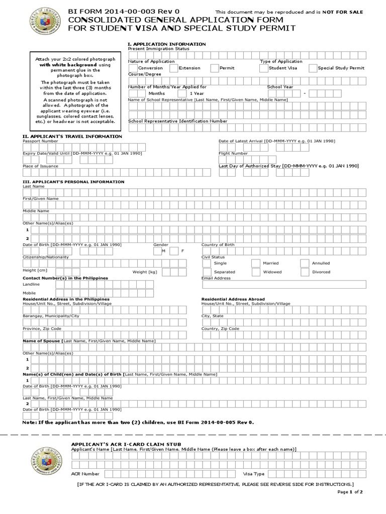 Student Visa Application Form | PDF | Identity Document | Government