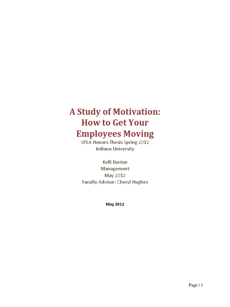 Burton, Kelli - A Study of Motivation - How To Get Your Employees ...