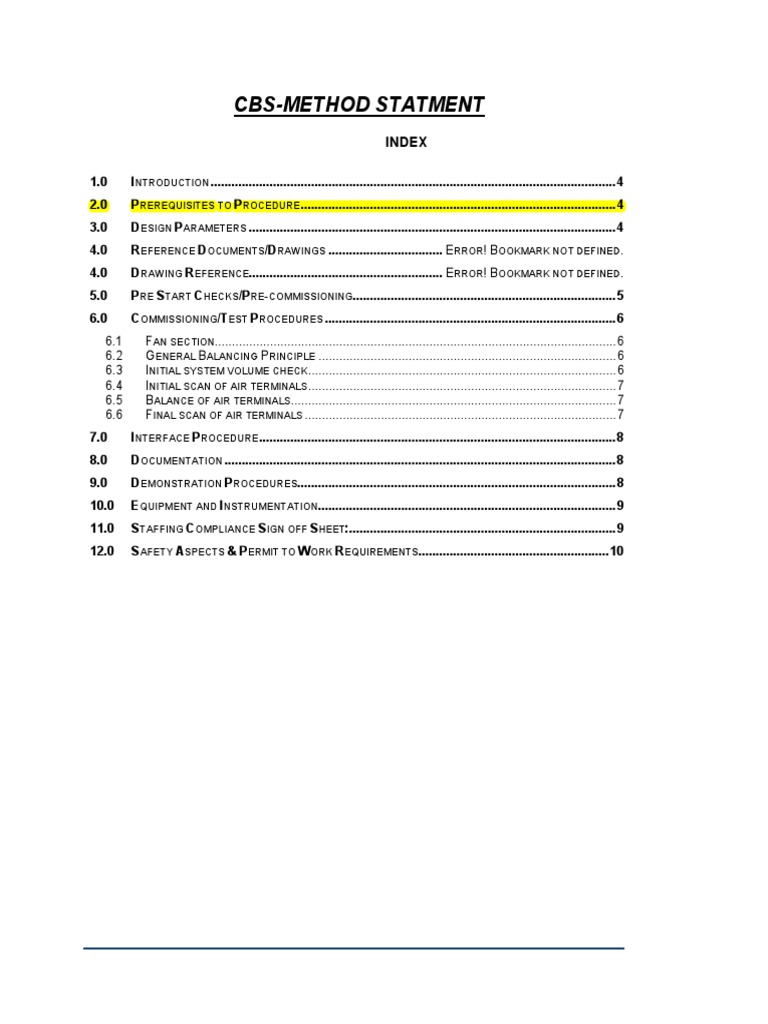 CBS Method Statement General | PDF | Battery Charger | Power Inverter