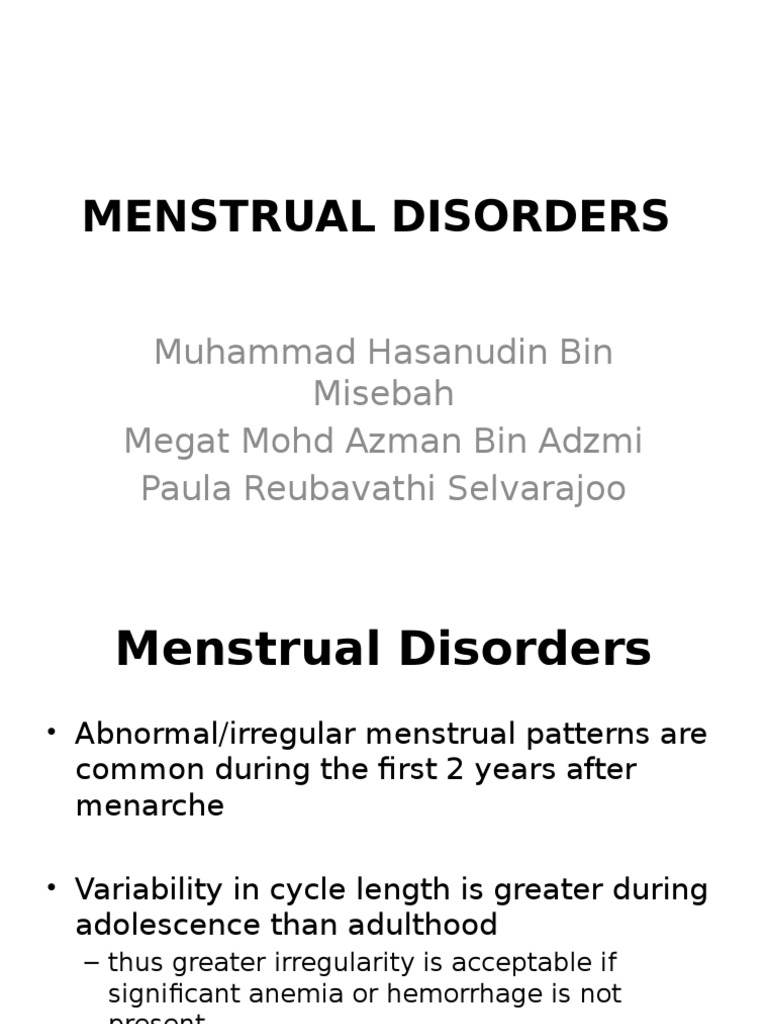 Overview of Menstrual Disorders | PDF | Menstruation | Menstrual Cycle