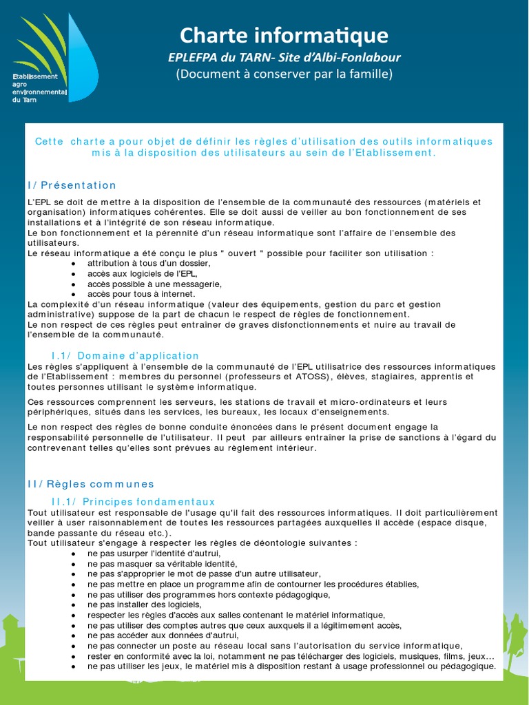 Charte Informatique PDF | PDF | Informatique | Application