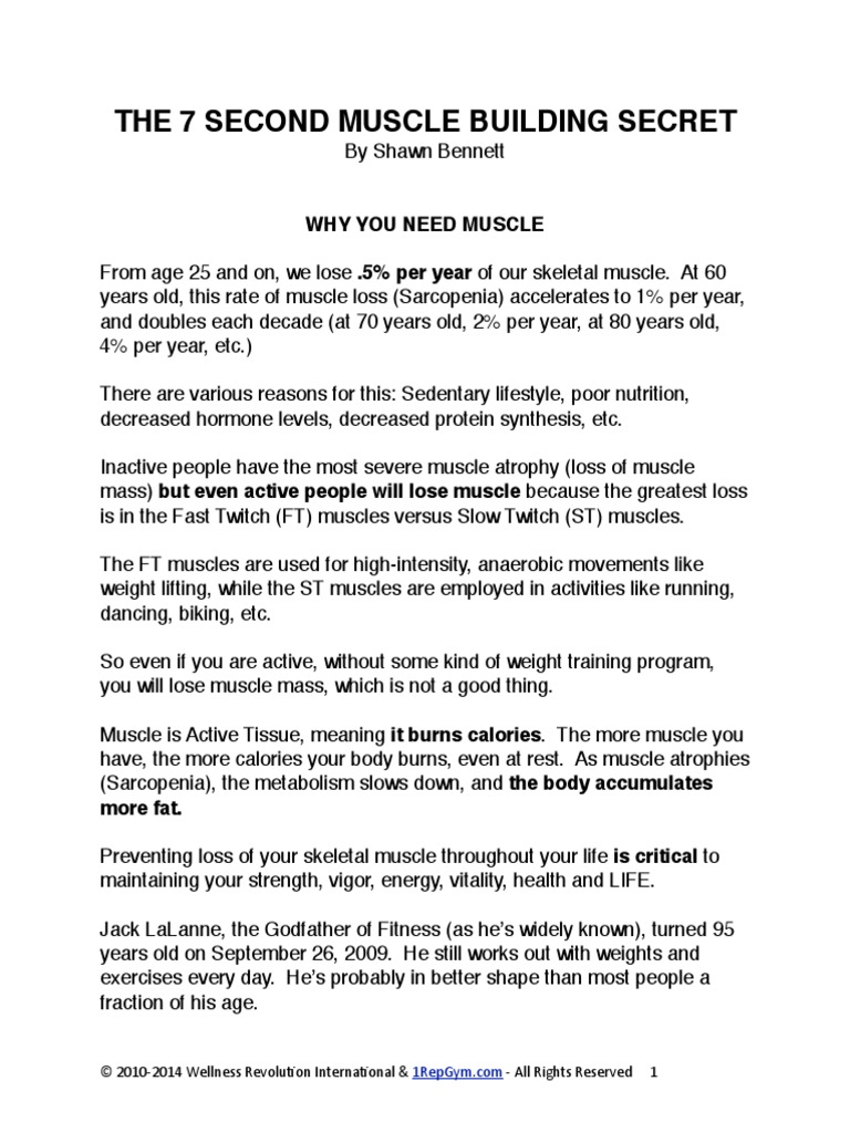 7 Second Muscle Building | PDF | Strength Training | Osteoarthritis