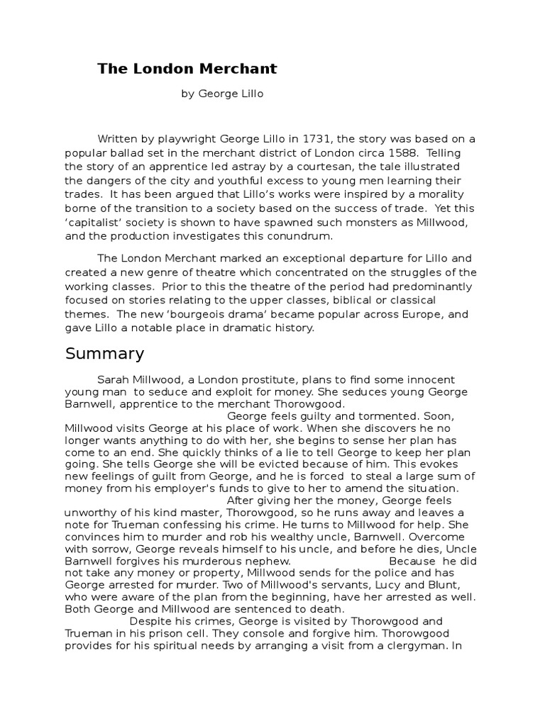 The London Merchant | PDF