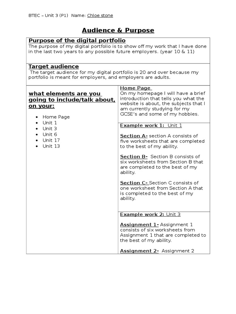 Task 1-Audience Purpose | PDF | Business