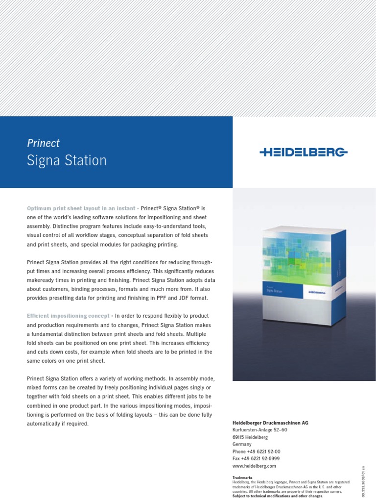 Product Guide Prinect Signa Station | PDF | Packaging And Labeling | Parameter (Computer ...