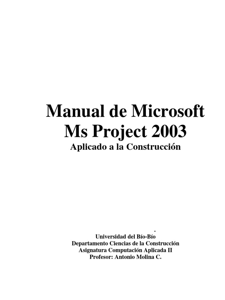 Manual Microsoft Project 2003 | PDF | Presupuesto | Microsoft