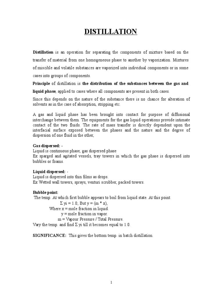 Training Material Distillation | PDF | Distillation | Unit Operations