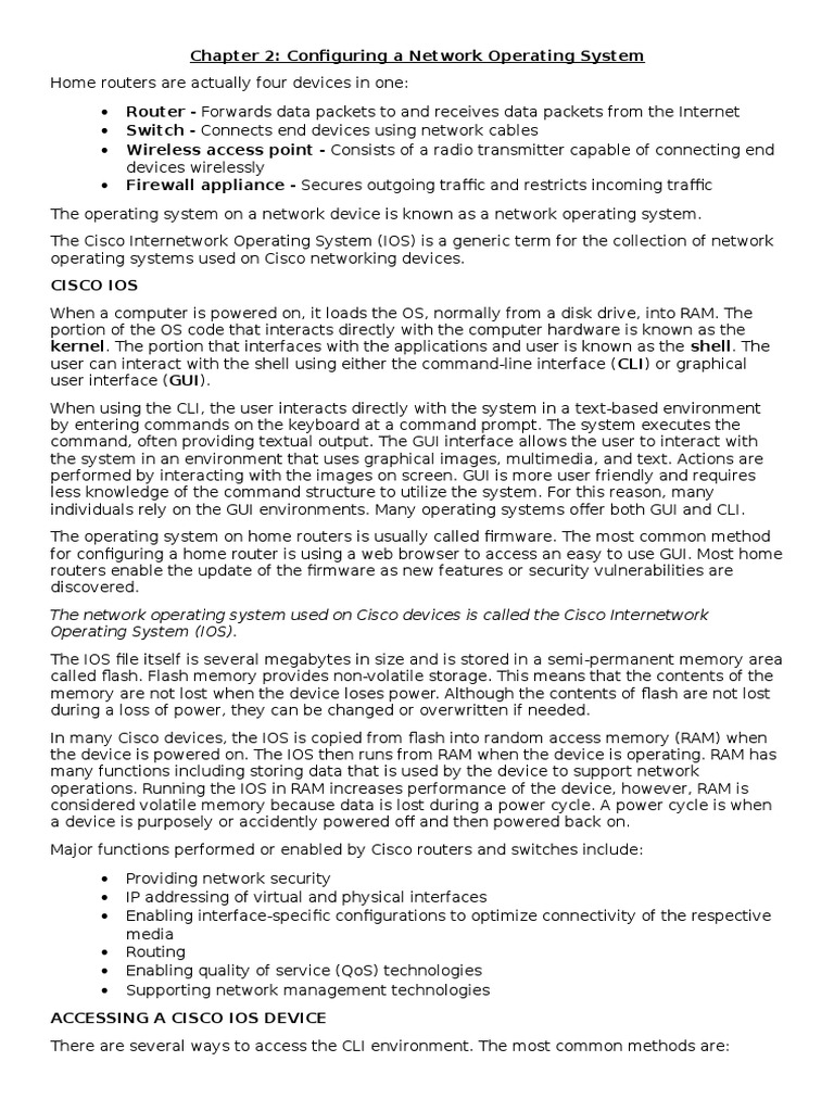 Chapter 2 Configuring A Network Operating System Pdf Secure Shell Command Line Interface