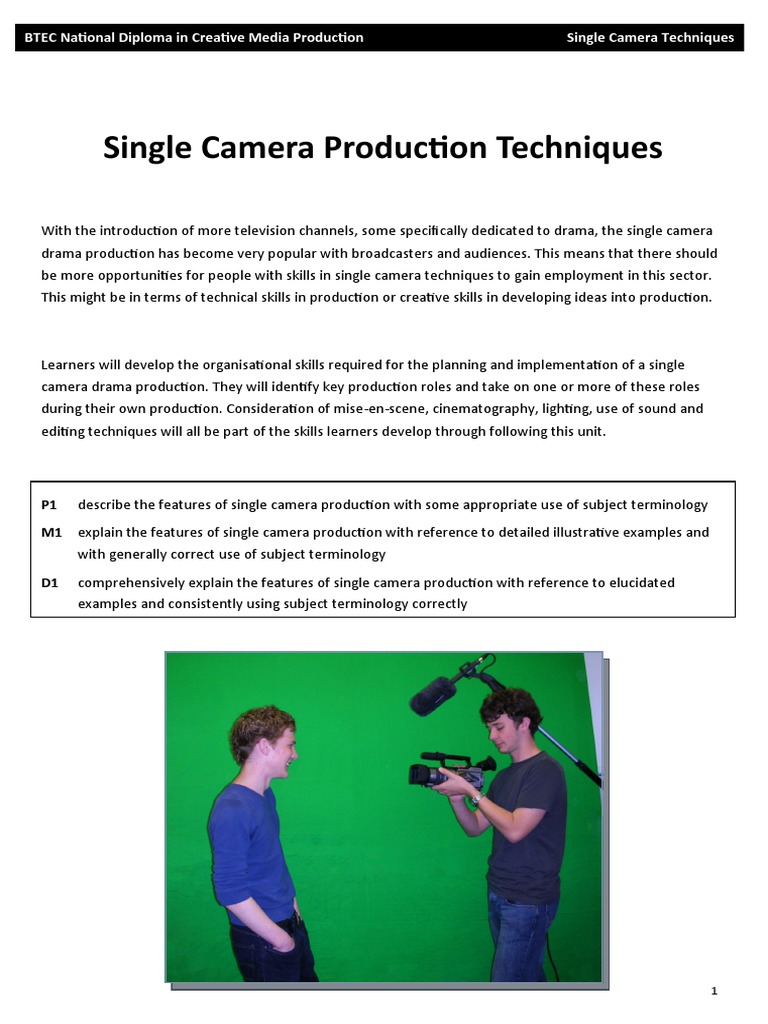 Single Camera Techniques | PDF | Soap Opera | Entertainment