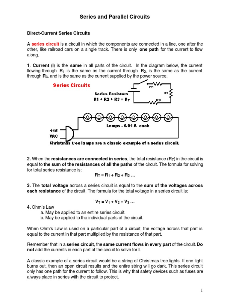 Series Parallel Circuit Notes PDF | PDF