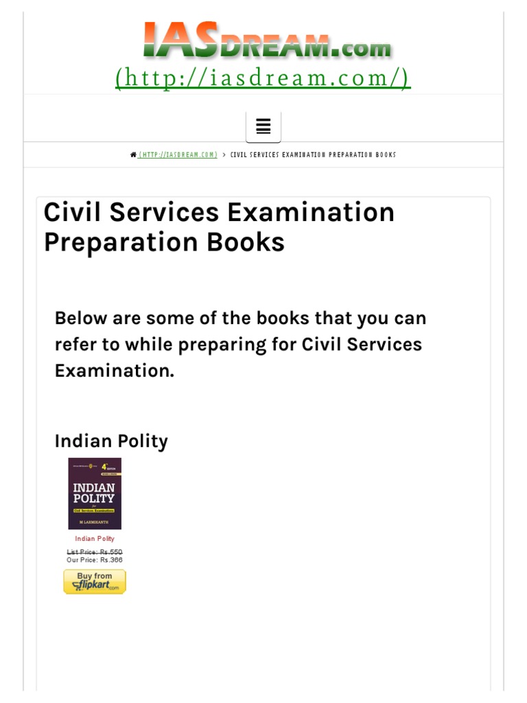 Civil Services Exam Preparation Books | PDF | Internet | Computing And ...