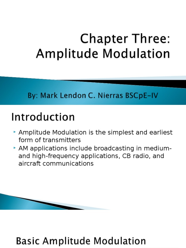 Chapter Iii Amplitude Modulation Pdf Electrical Engineering Telecommunications Engineering
