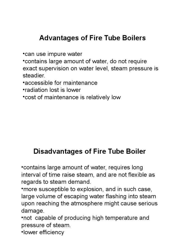 Advantage of Fire Tube Boilers | PDF | Boiler | Steam
