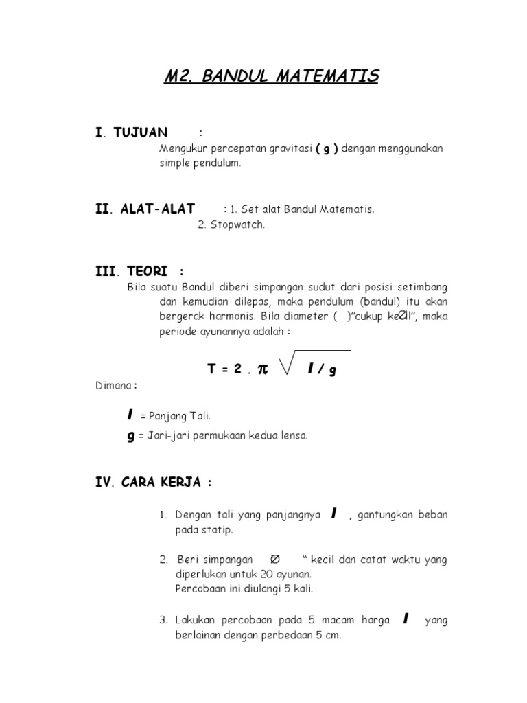 Modulus Puntir N Bandul Matematis | PDF