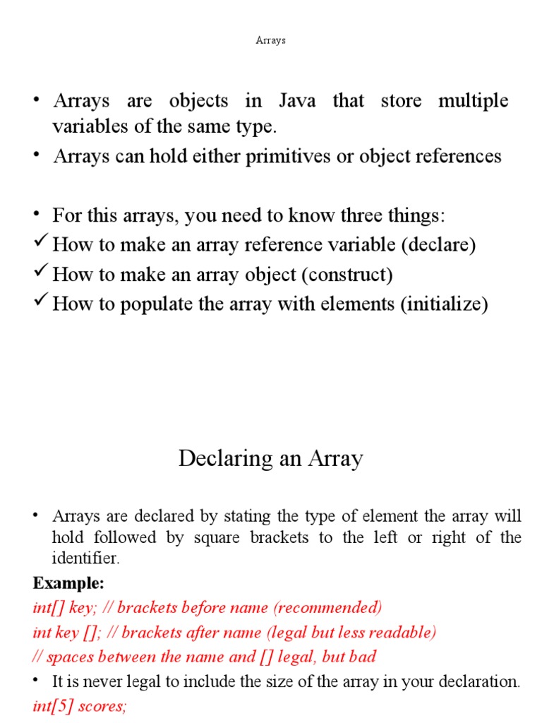 Java Notes By Pradeep Goud Array Data Type String Computer Science
