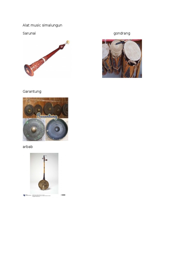 Alat Music Simalungun Sarunai Gondrang | PDF