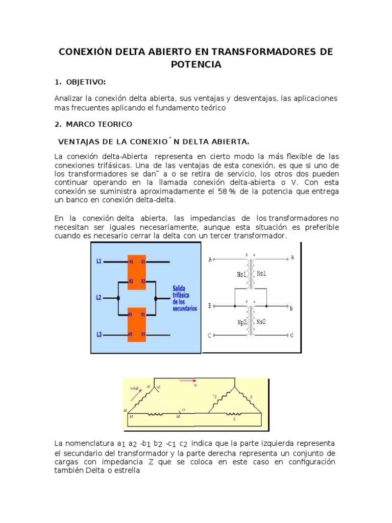 Conexión Delta Abierto en Transformadores de Potencia | Transformador ...