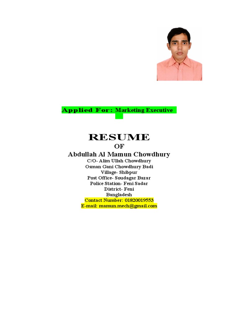 CV of Abdullah Al Mamun Chowdhury | PDF | Computer Aided Design ...