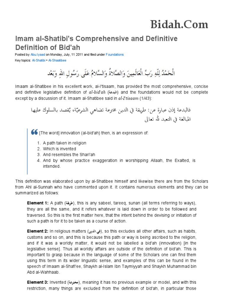 1-Definition of Bidah | PDF | Islamic Behaviour And Experience ...