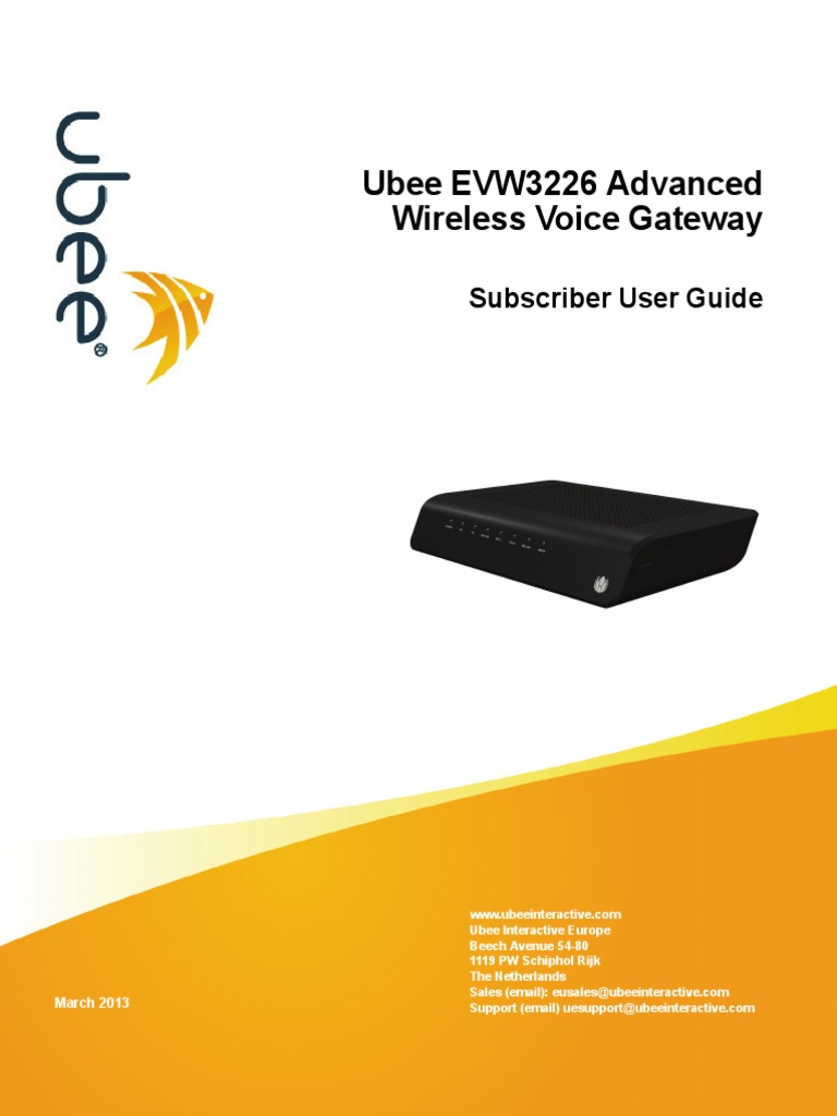 Ubee Evw3226 Manual | PDF | Ip Address | I Pv6