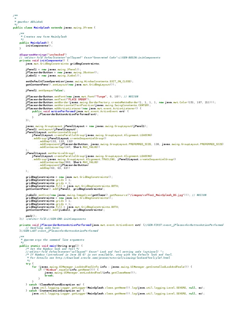 Netbeans Java Jframe Code | PDF | Models Of Computation | Software Development