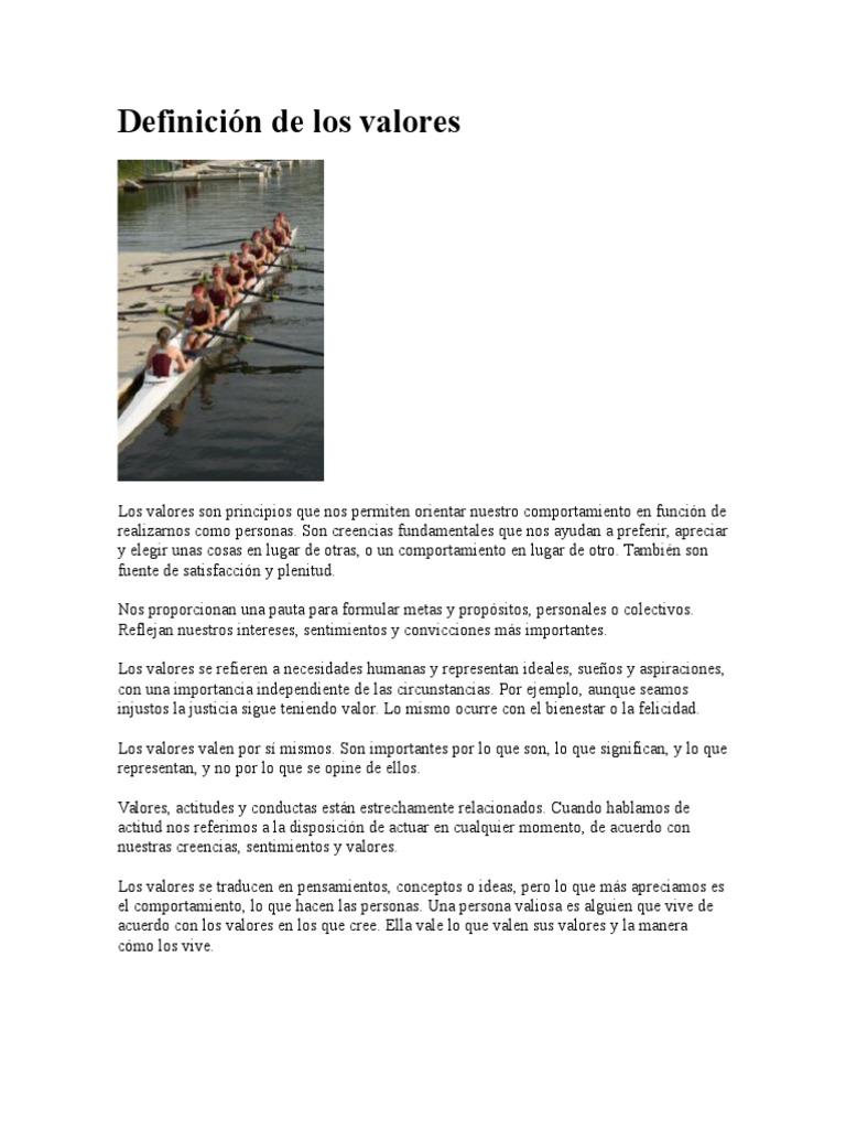 Definición de Los Valores | PDF | Moralidad | Tolerancia