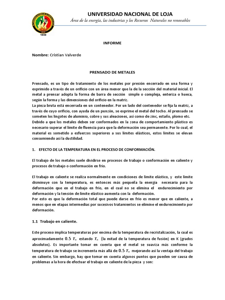Proceso de Prensado de Metales | PDF | Extrusión | Aluminio