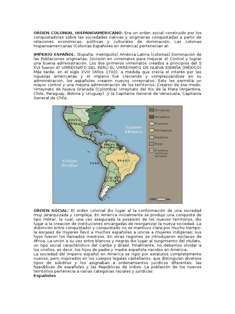 Orden Colonial Hispanoamericano | Imperio español | Métis