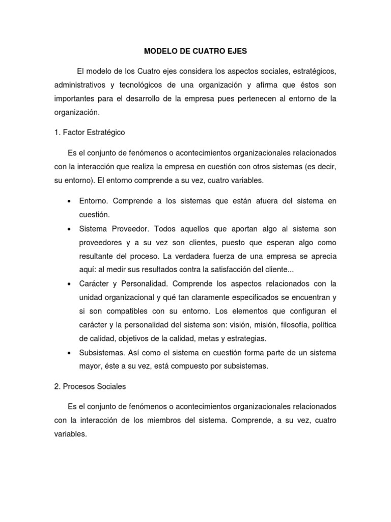 Modelo de Cuatro Ejes | PDF | Planificación | Liderazgo