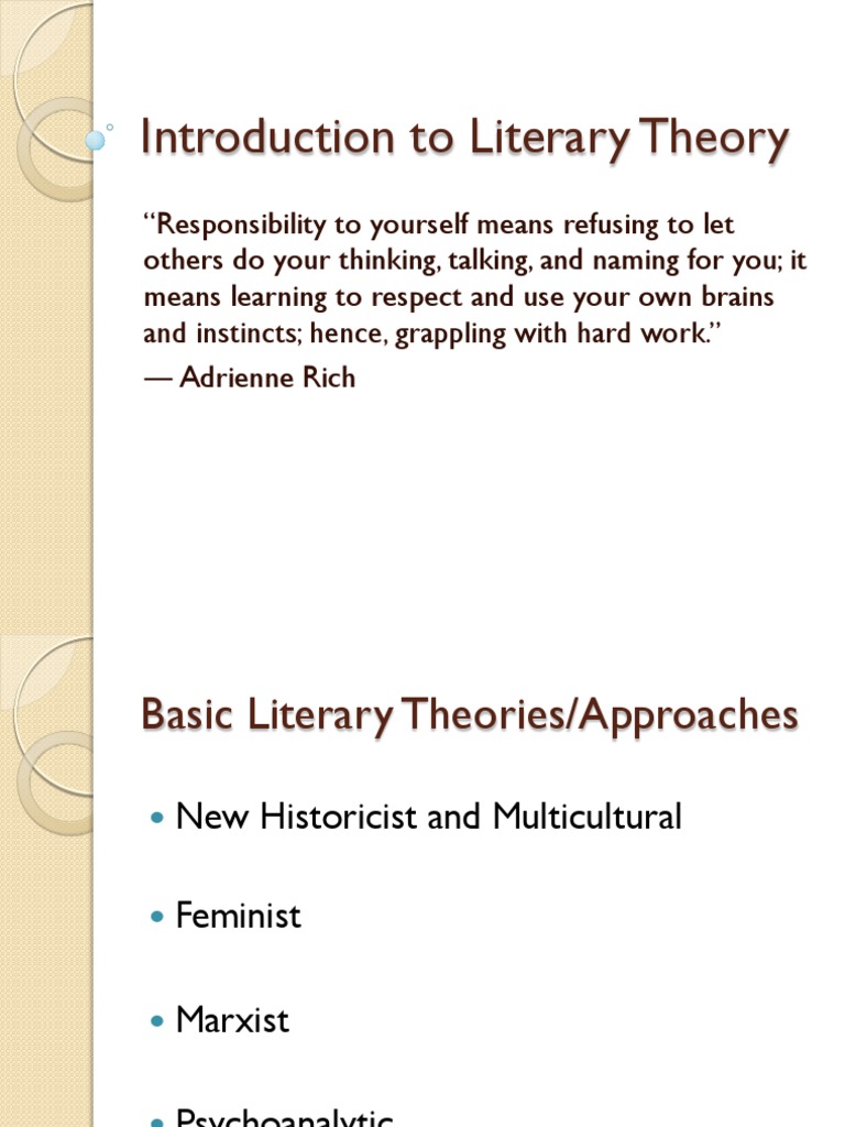 Overview of Literary Theories | PDF | Pygmalion (Play) | Psychoanalysis