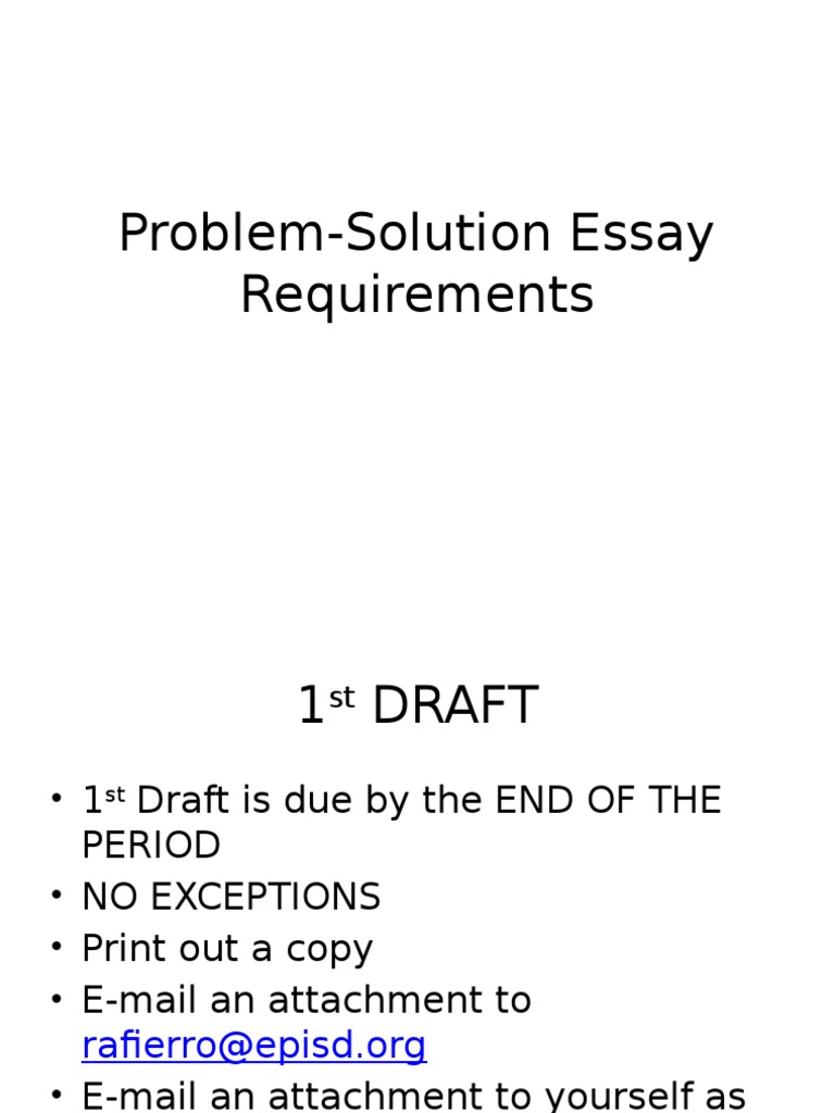 Problem-Solution Essay Guidelines | PDF | Career & Growth