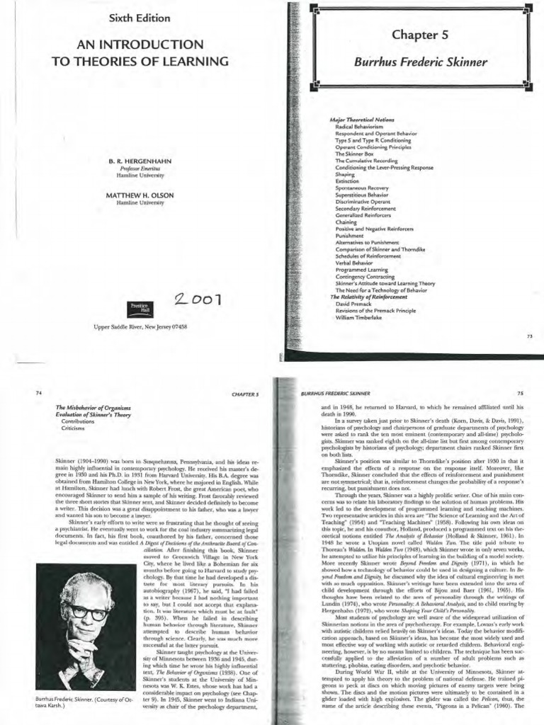 BF Skinner | PDF | Reinforcement | Behaviorism