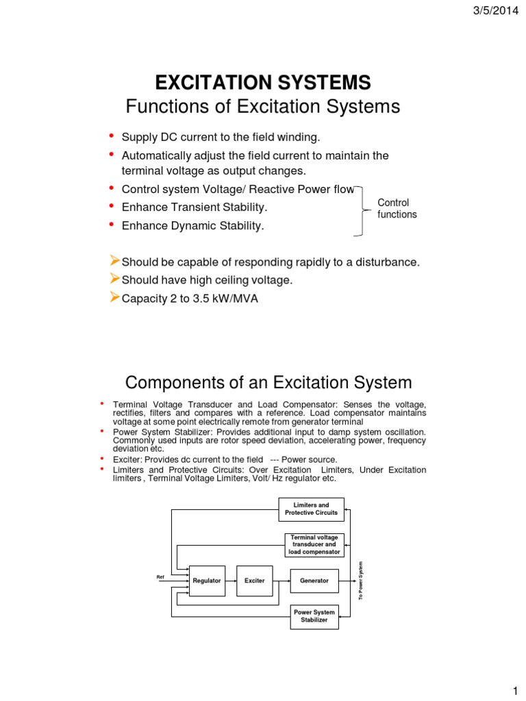 Overview of Generator Excitation Systems | PDF | Rectifier | Electric ...