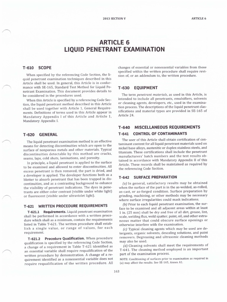2013 ASME Section V Article 6 | PDF