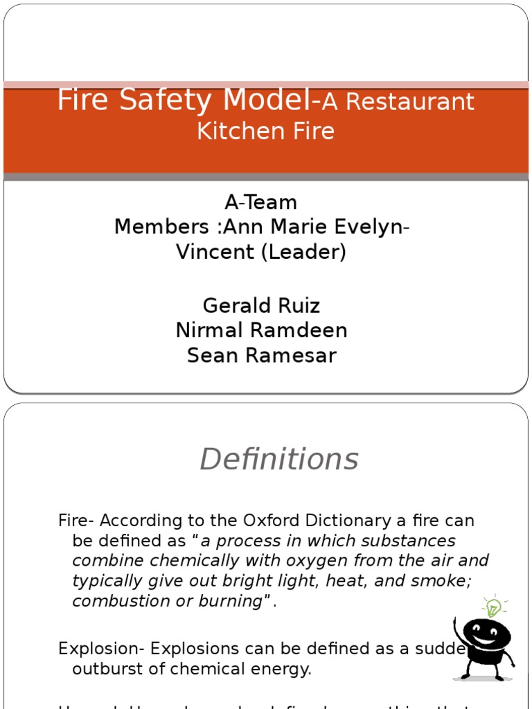 Fire Safety Model-A Restaurant Kitchen Fire | PDF | Explosion | Fires