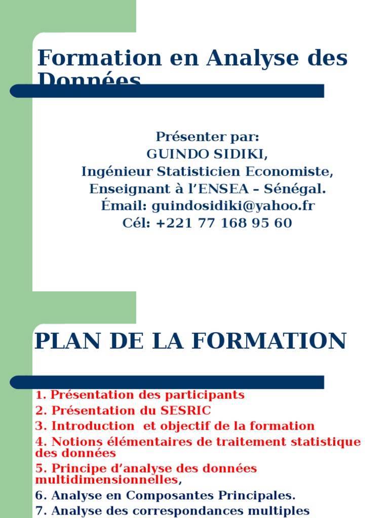 1-Analyse Des Donnees | PDF | Analyse des données | Statistiques