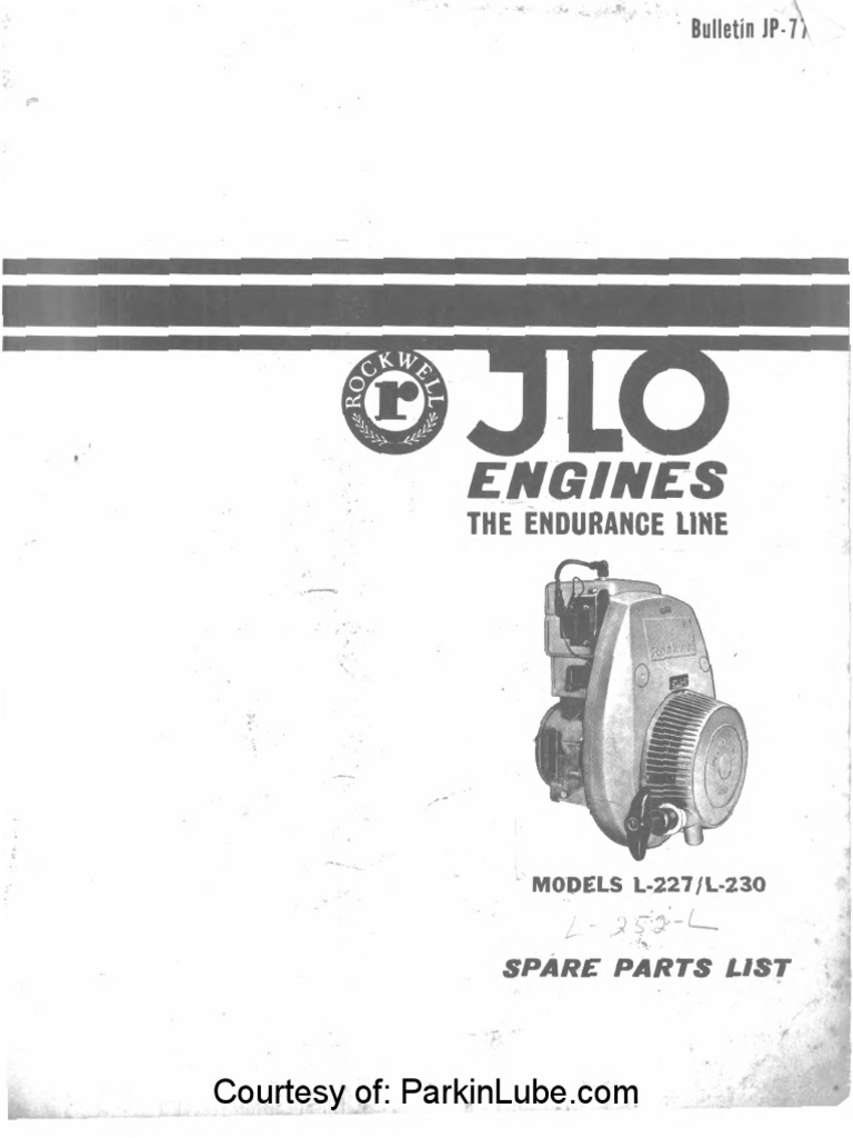 Jlo Engines Rockwell L-227 L-230 L-252-l Jp-7710 Ipl | PDF | Ignition ...
