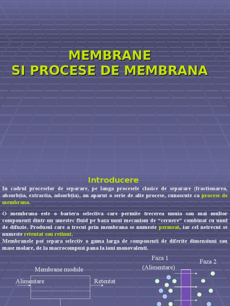 Membrane Si Procese de Membrana NOU | PDF