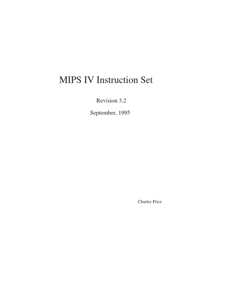 MIPS Simplified Instruction Set | Instruction Set | Mips Instruction Set