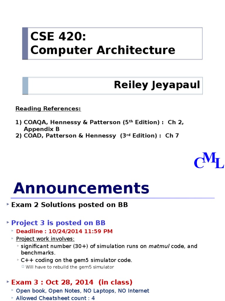 CSE 420 - Computer Architecture I Lecture 9 Memories | PDF | Dynamic Random Access Memory ...
