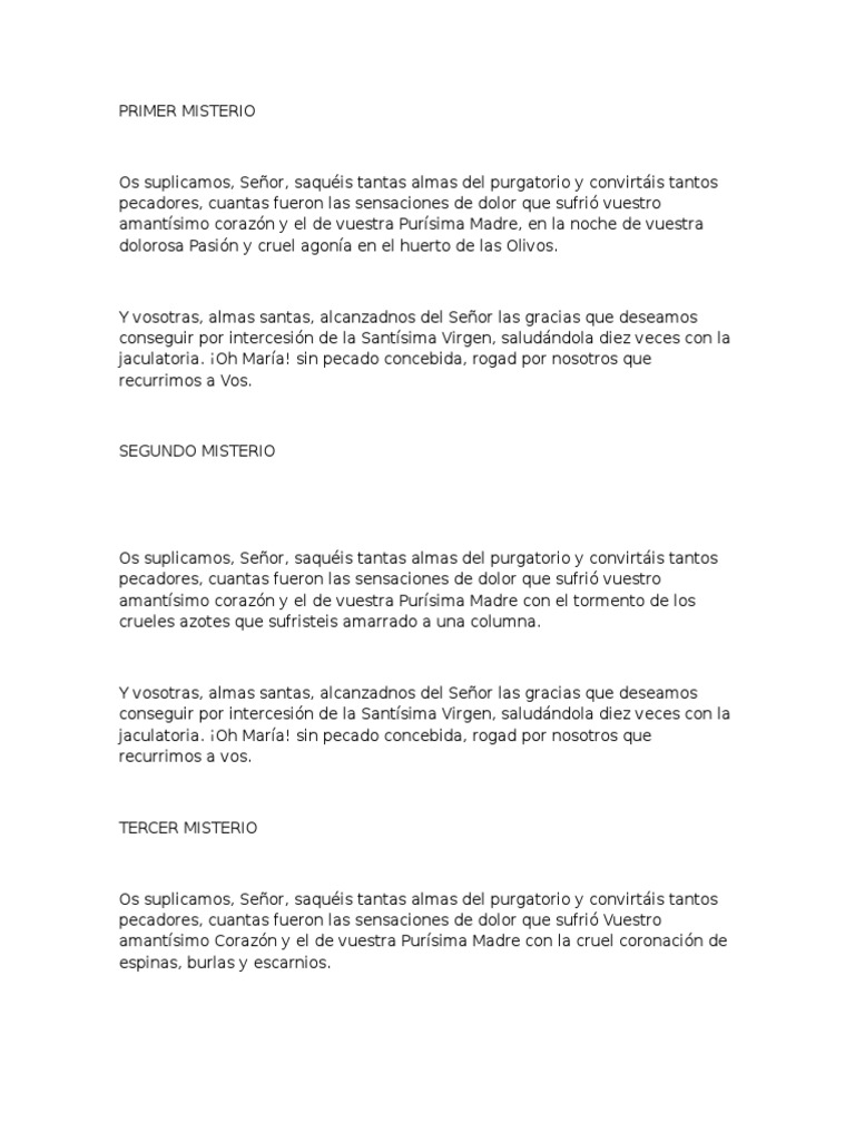 Rosario De La Medalla Milagrosa Rosario A Maria Pdf Rosario