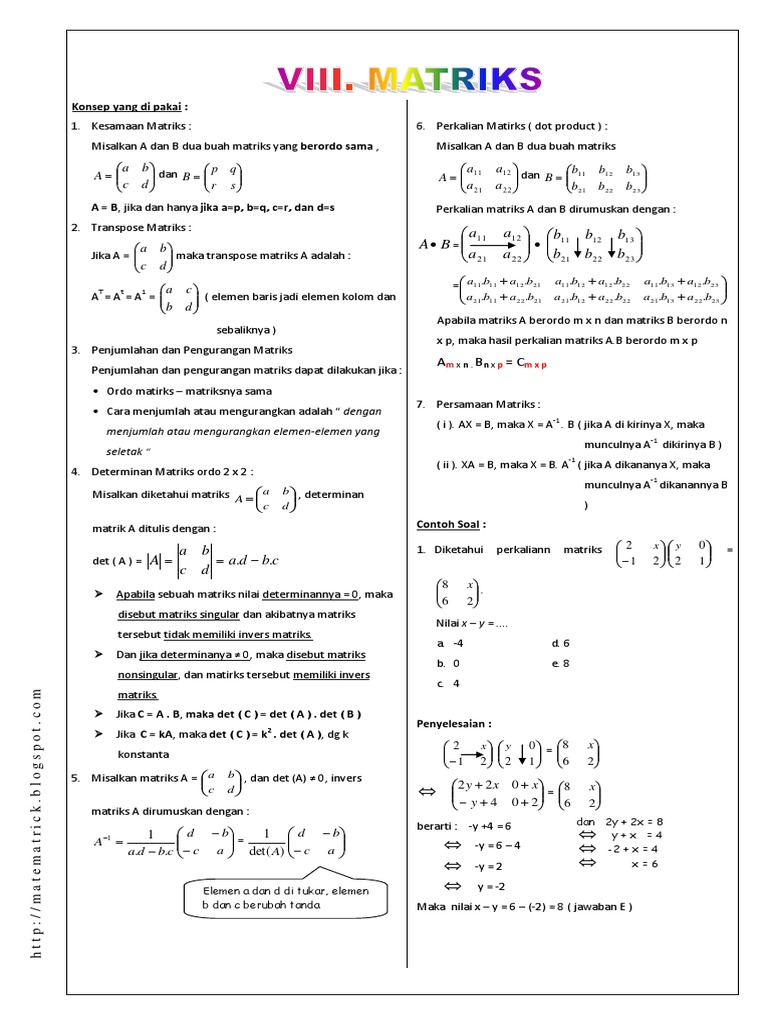 Modul Matriks PDF | PDF