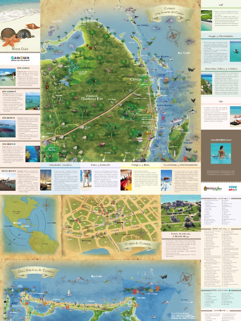 Mapa Turístico de Cancún 2025 | PDF | Hotel y alojamiento | Naturaleza