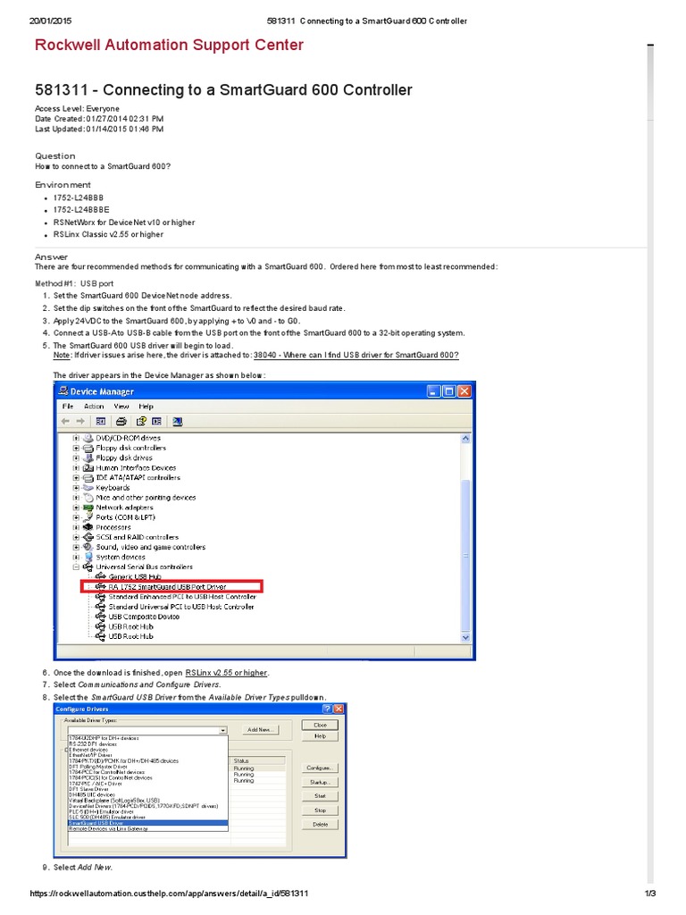 Connecting To A SmartGuard 600 Controller | PDF | Device Driver ...