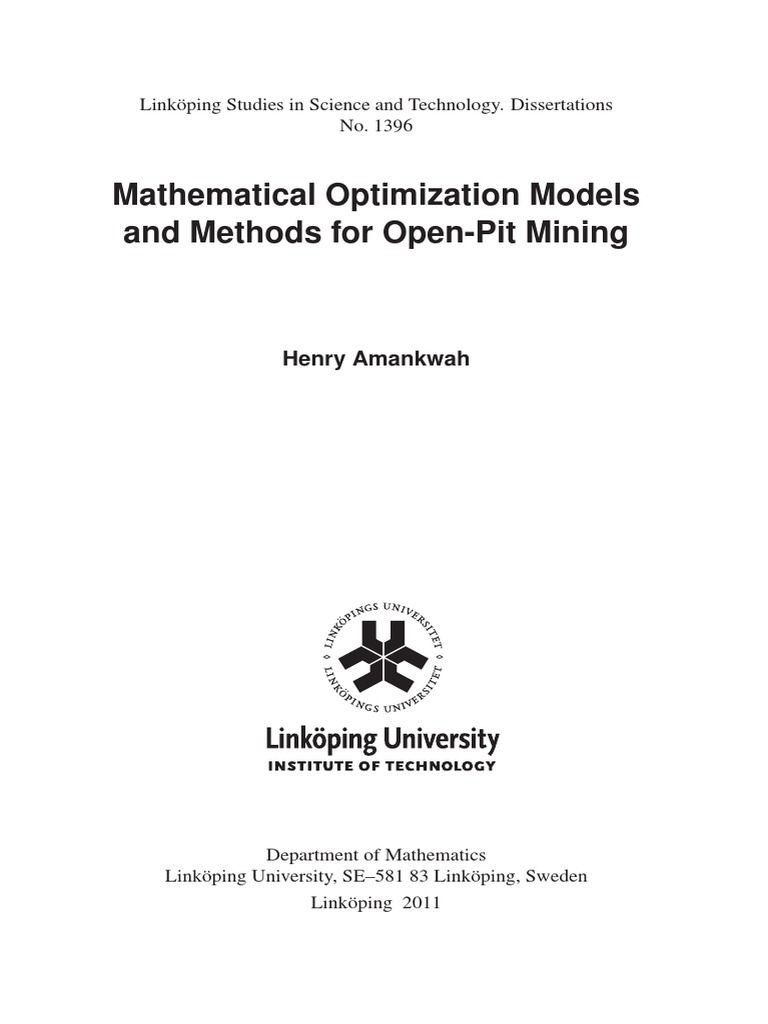 Pit Optimization Thesis | PDF