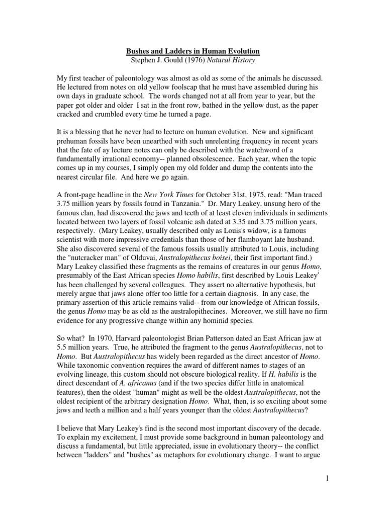 Bushes and Ladders in Human Evolution-1 | PDF | Homo | Human Evolution
