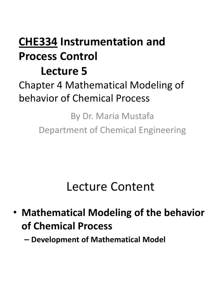 Mathematical Modelling of Chemical Processes | PDF | Fluid Dynamics ...